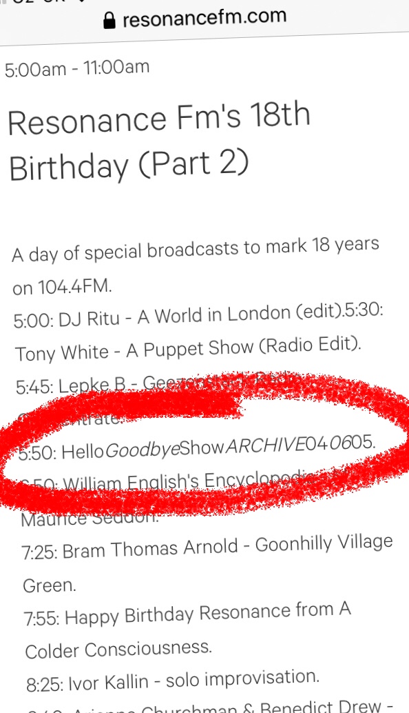 TOMORROW: LONG LOST HELLO GOODBYE SHOW BROADCAST | hellogoodbyeshow